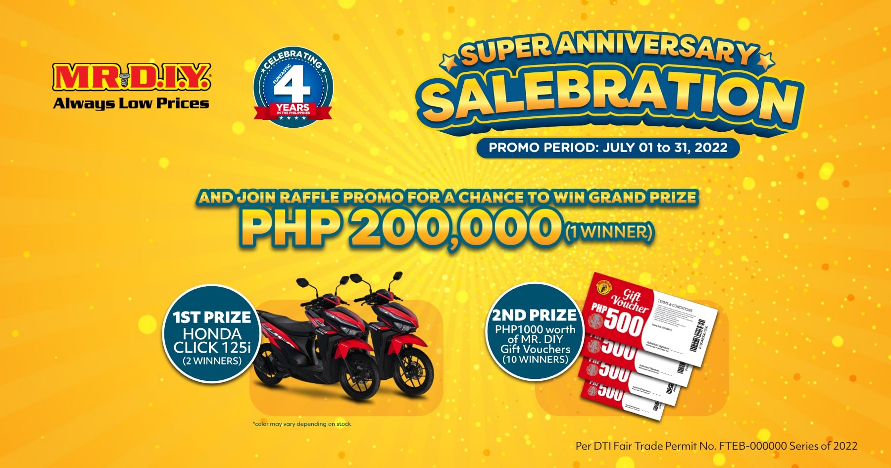 MR.DIY Super Anniversary Salebration Raffle Promo (PH)